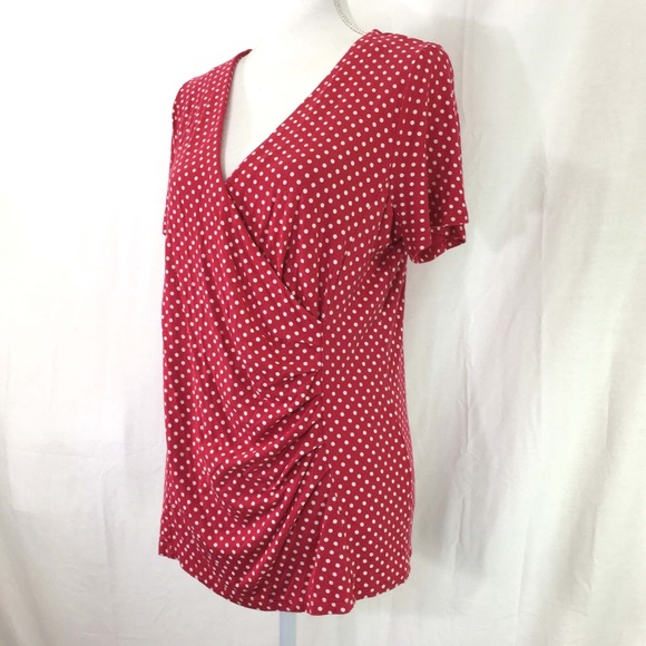 Talbots | Tops | Talbots Knit Top Sz X Red White Polka Dot J772 | Poshmark